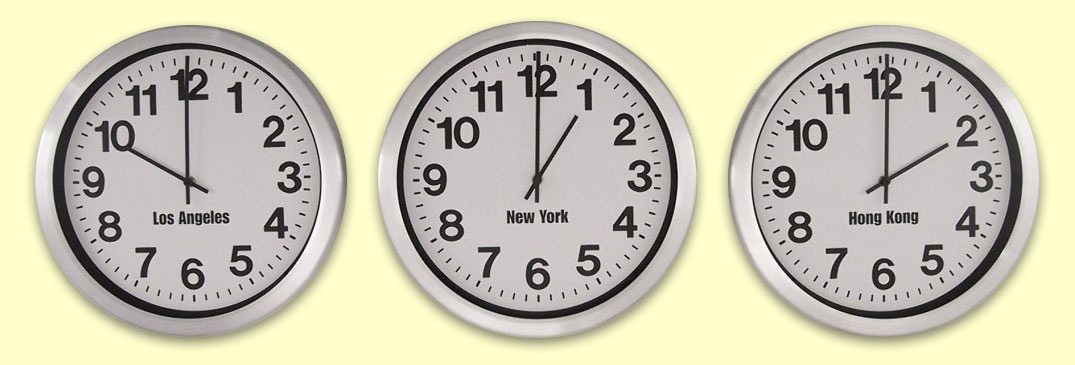 Time Zone Wall Clocks