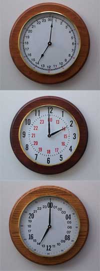 24 Hour Clocks - 24 hr Military Time Clocks