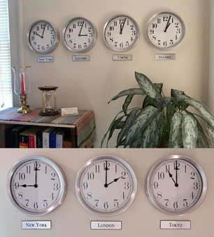 Time Zone Wall Clocks